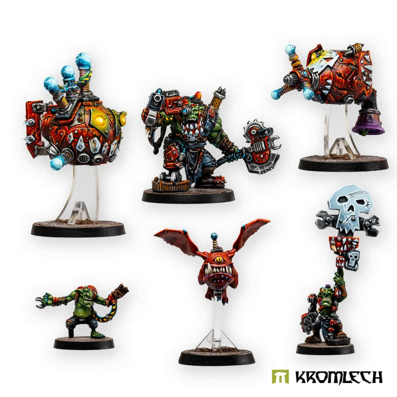Kromlech Orc Mech-Boss Dredsmasha with Retinue – Mage Fire Miniatures